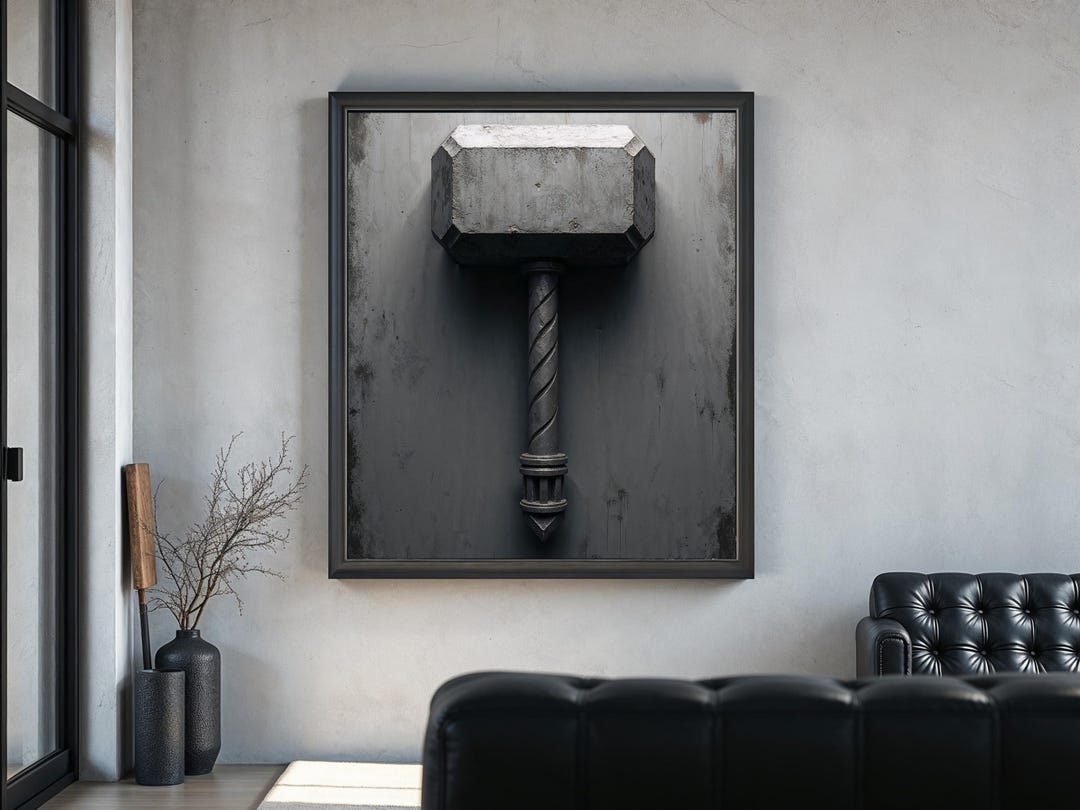 Mjolnir Poster: Industrial Steel & Stone Thor's Hammer Art - Etsy