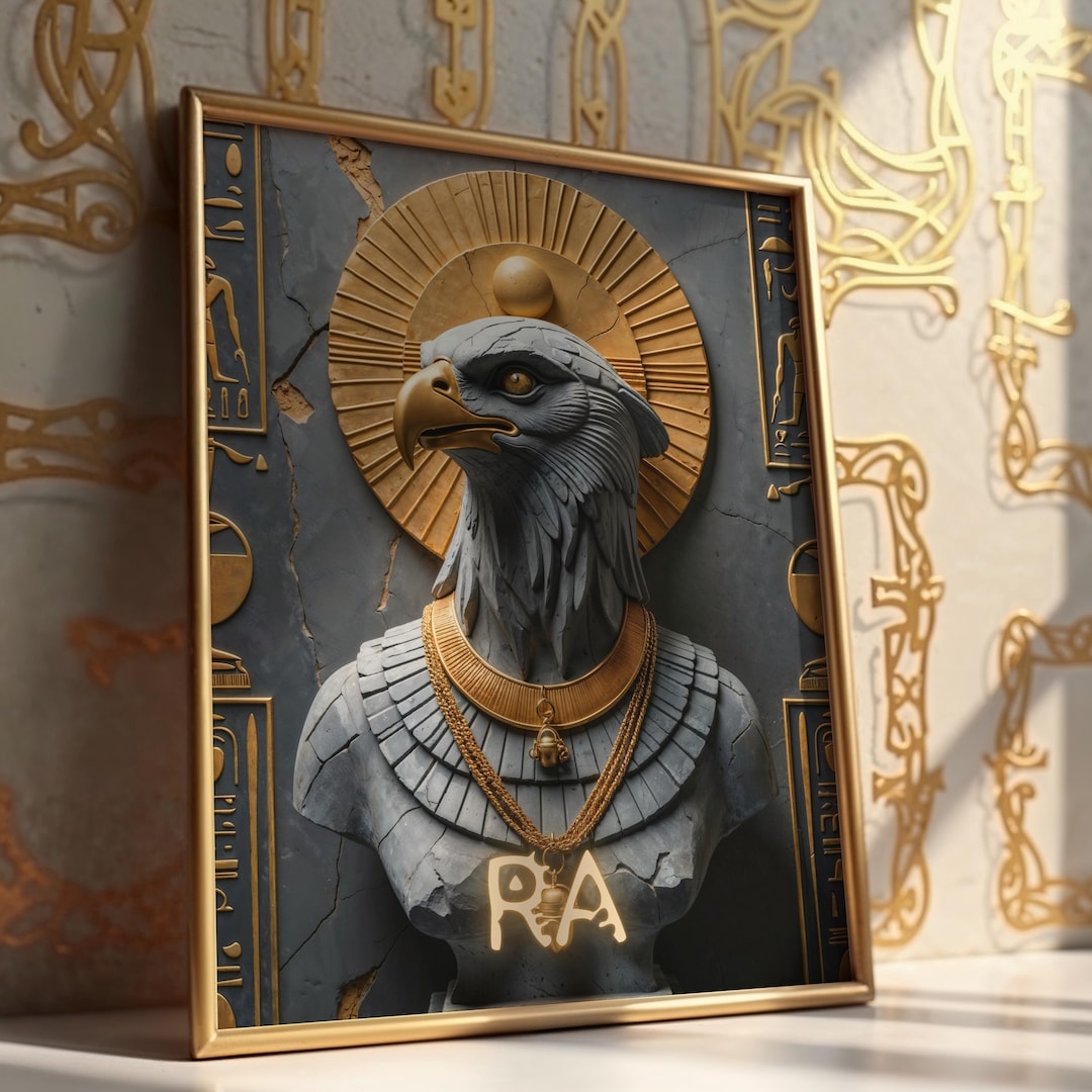 Egyptian Sun God Ra Poster – Falcon Bust, Matte Print - Etsy