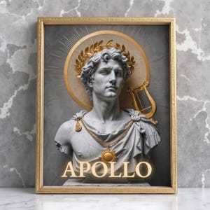 Greek God Apollo Poster - Premium Matte Print, Classical Art Decor ...