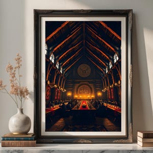 Valhalla Viking Hall Poster, Norse Mythology Art Print, Nordic Home ...