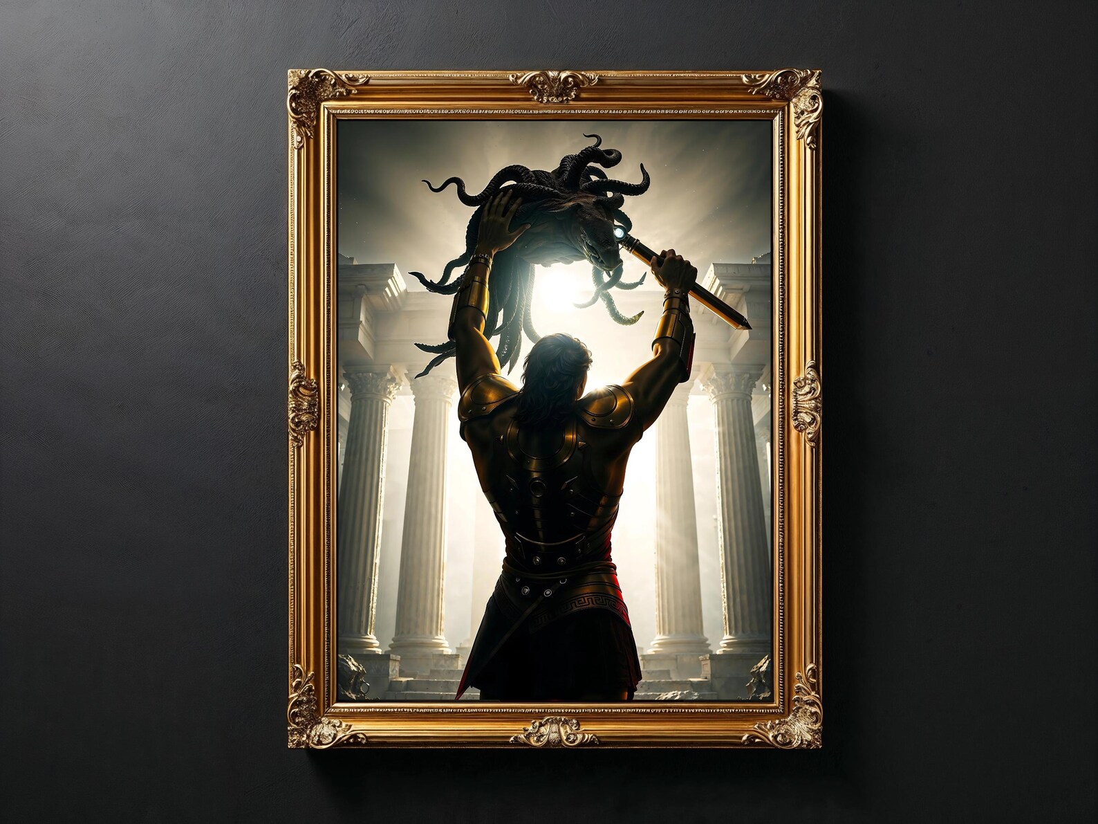 Perseus Premium Matte Poster – Mythological Hero, Abstract Marble ...