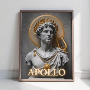 Greek God Apollo Poster - Premium Matte Print, Classical Art Decor ...