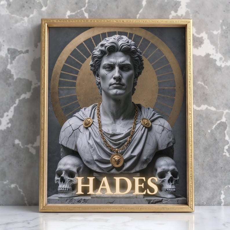 Hades Bust Poster – Greek God of Underworld, Mythology Wall Art - Etsy