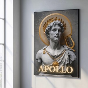 Greek God Apollo Poster - Premium Matte Print, Classical Art Decor ...