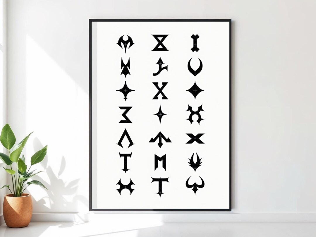 Elder Futhark Rune Alphabet Poster, Minimalist Norse Decor - Etsy