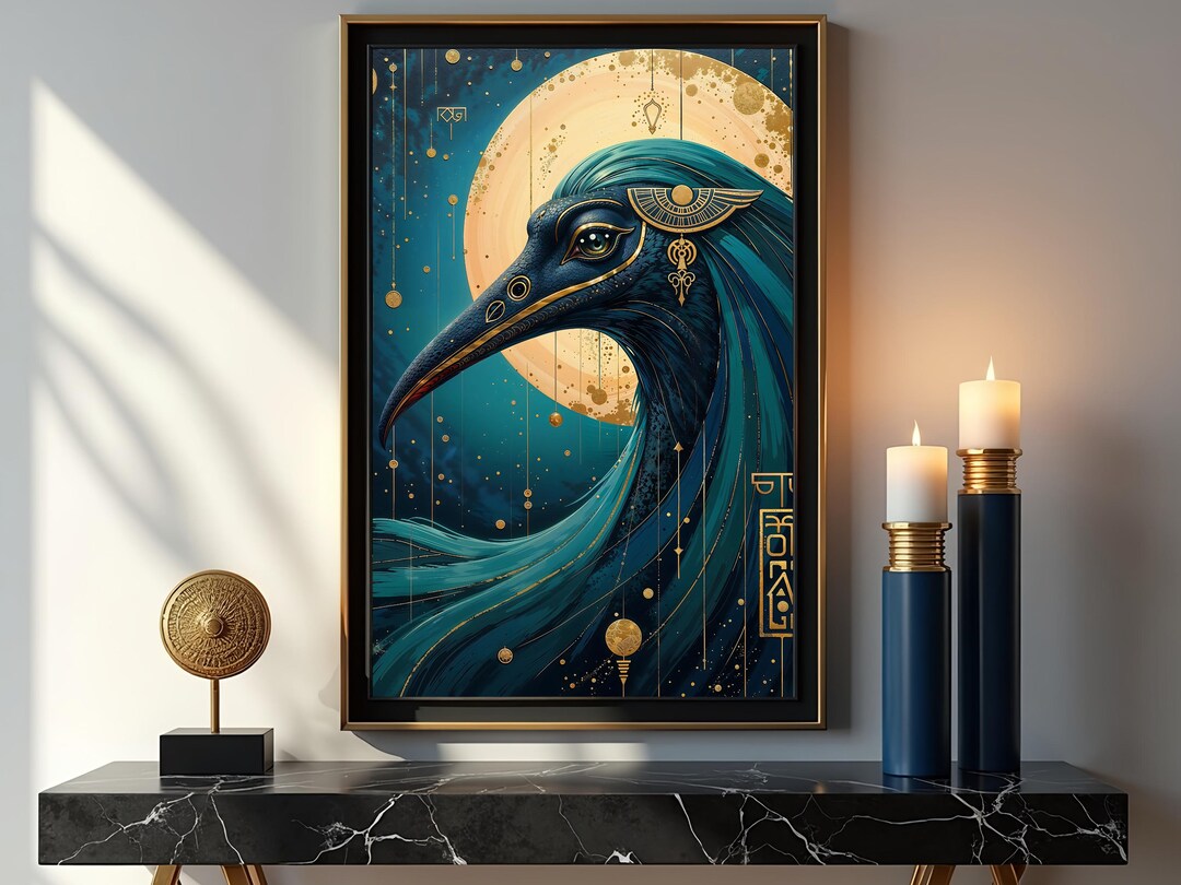 Thoth Art Nouveau Poster: Egyptian God Print, Mythology Wall Decor - Etsy