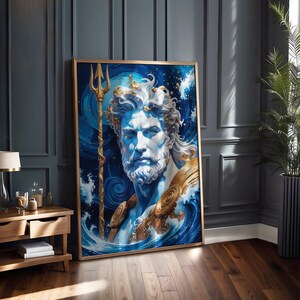 Poseidon Premium Matte Poster, Greek God of the Sea, Gift for Him, Gift ...