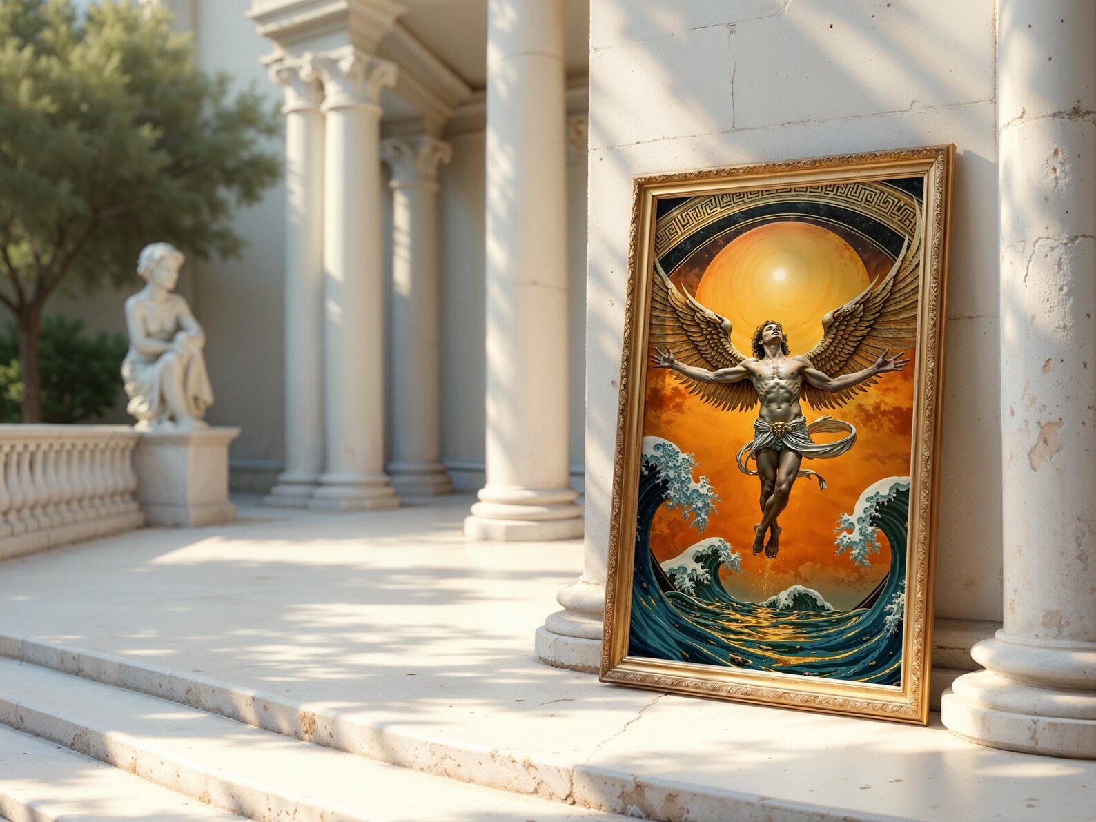 Icarus Luxury Art Print, the Fall of Ambition, Greek Mythology Art ...