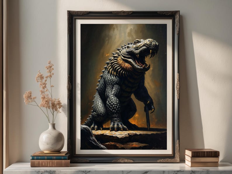 Ammit Bestiary Poster, Egyptian Demon Engraving Print, Gothic Decor - Etsy