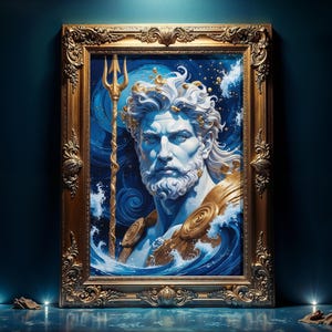 Poseidon Premium Matte Poster, Greek God of the Sea, Gift for Him, Gift ...