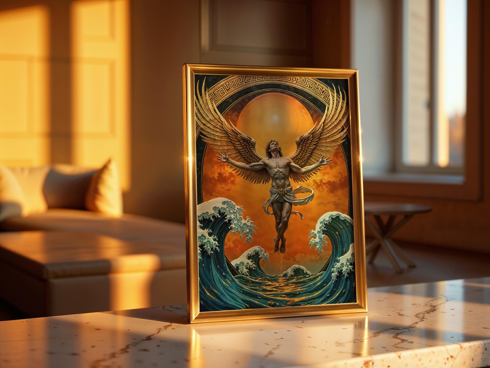 Icarus Luxury Art Print, the Fall of Ambition, Greek Mythology Art ...