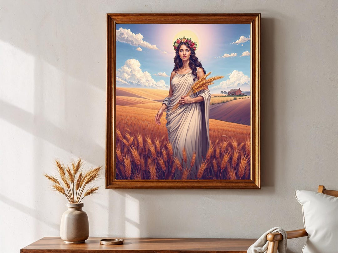 Demeter Premium Matte Poster – Greek Goddess of Harvest & Fertility ...