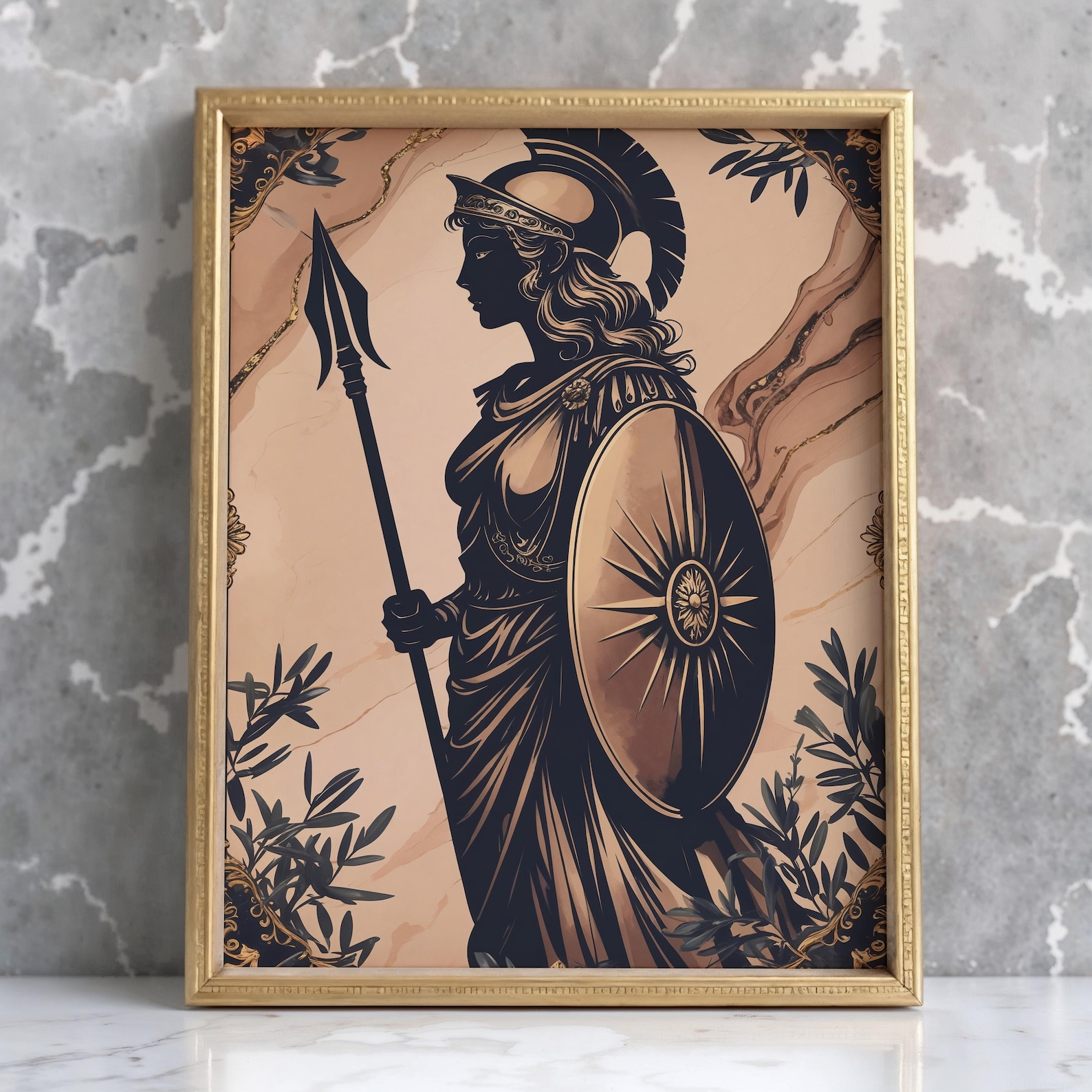 Athena Art Nouveau Poster: Greek Goddess Print, Mythology Lover Gift - Etsy