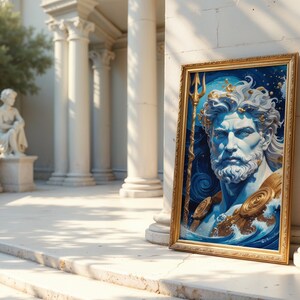 Poseidon Premium Matte Poster, Greek God of the Sea, Gift for Him, Gift ...