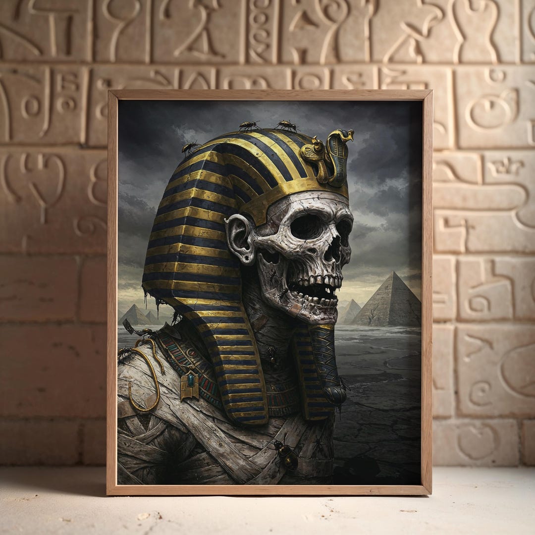 Egyptian Mummy Wall Art: Vintage Gothic Halloween Poster - Etsy