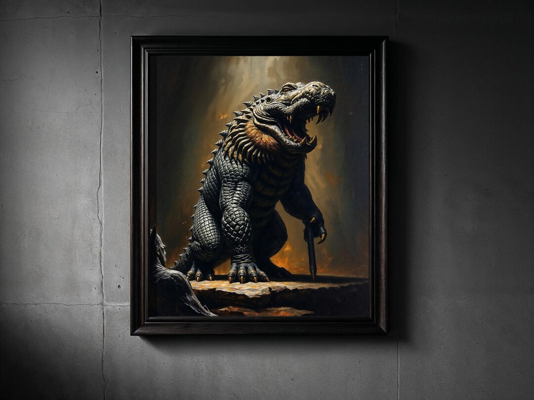 Ammit Bestiary Poster, Egyptian Demon Engraving Print, Dark Mythology ...