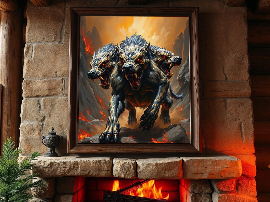 Cerberus Bestiary Poster: Vintage Greek Mythology Art Print - Etsy