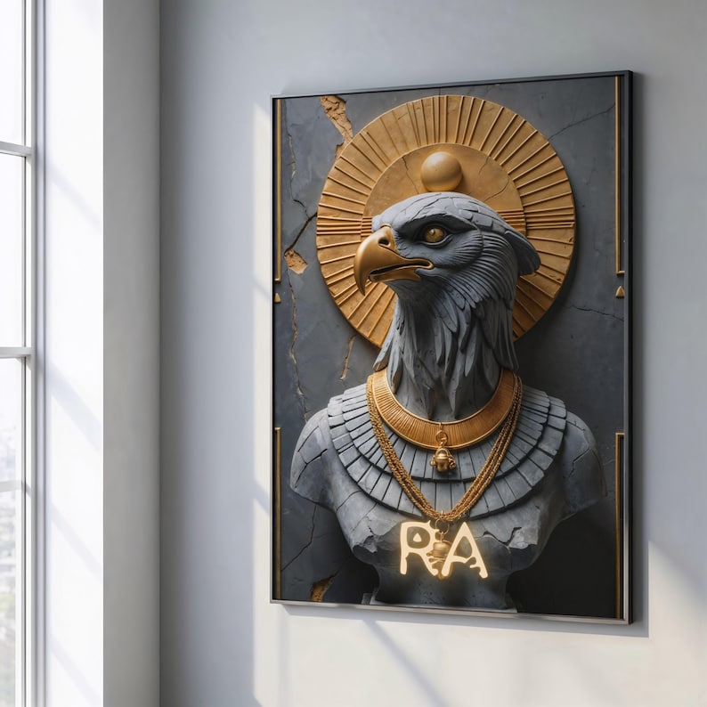 Egyptian Sun God Ra Poster – Falcon Bust, Matte Print - Etsy