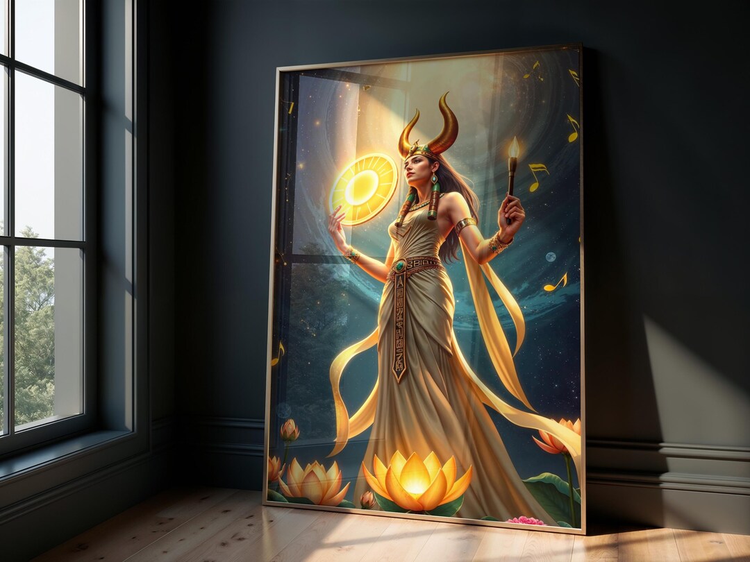 Hathor Poster: Egyptian Goddess Art, Spiritual Mythology Decor - Etsy
