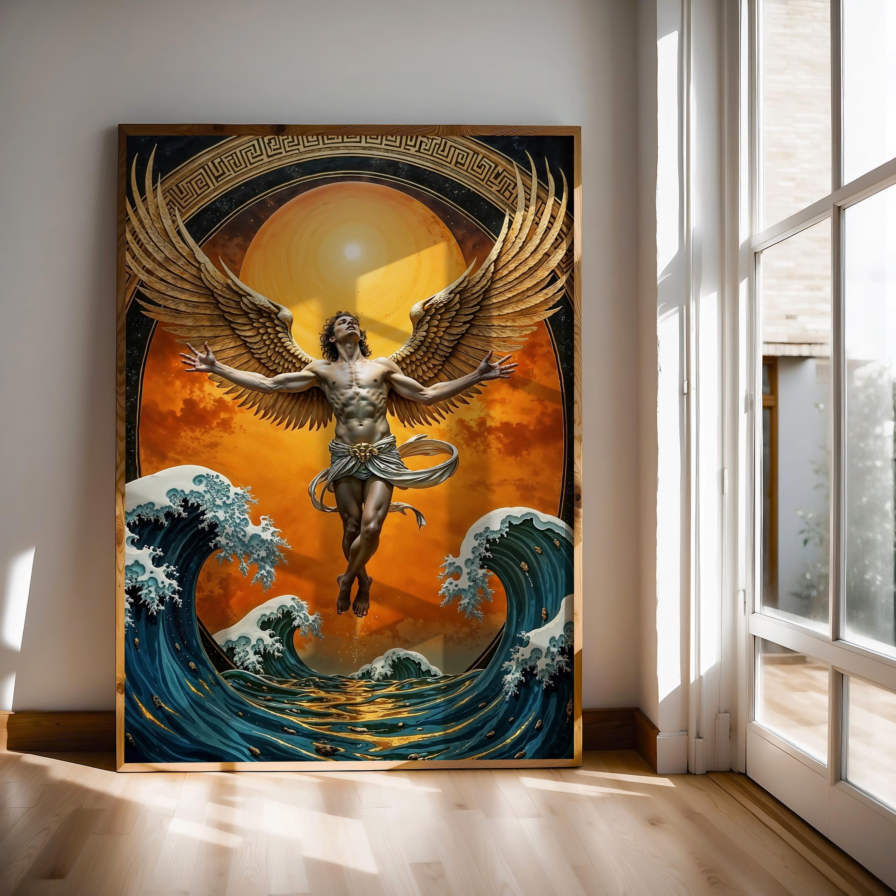 Icarus Luxury Art Print, the Fall of Ambition, Greek Mythology Art ...