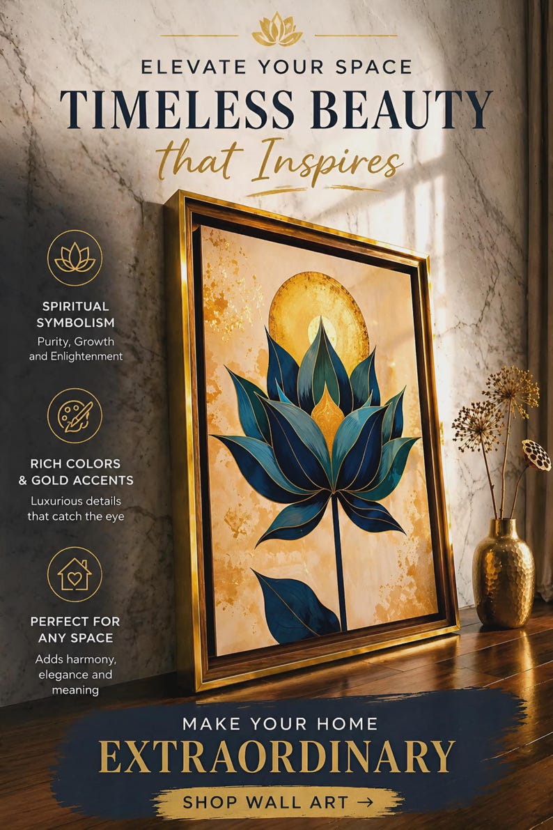 Abstract Lotus Flower Art Print: Elegant Zen Wall Decor - Etsy