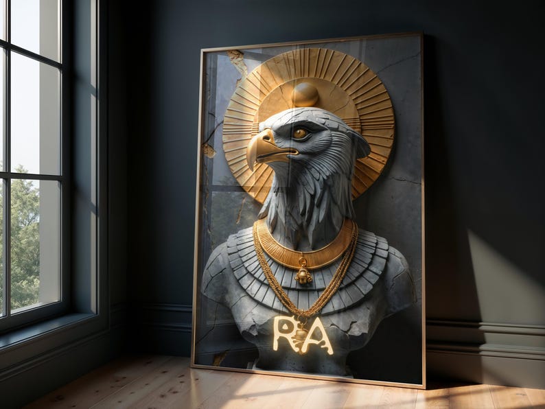 Egyptian Sun God Ra Poster – Falcon Bust, Matte Print - Etsy