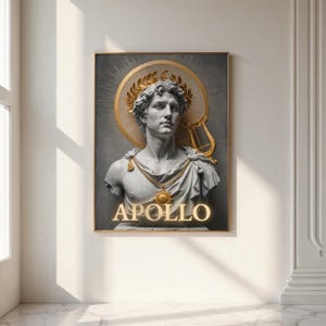 Greek God Apollo Poster - Premium Matte Print, Classical Art Decor ...