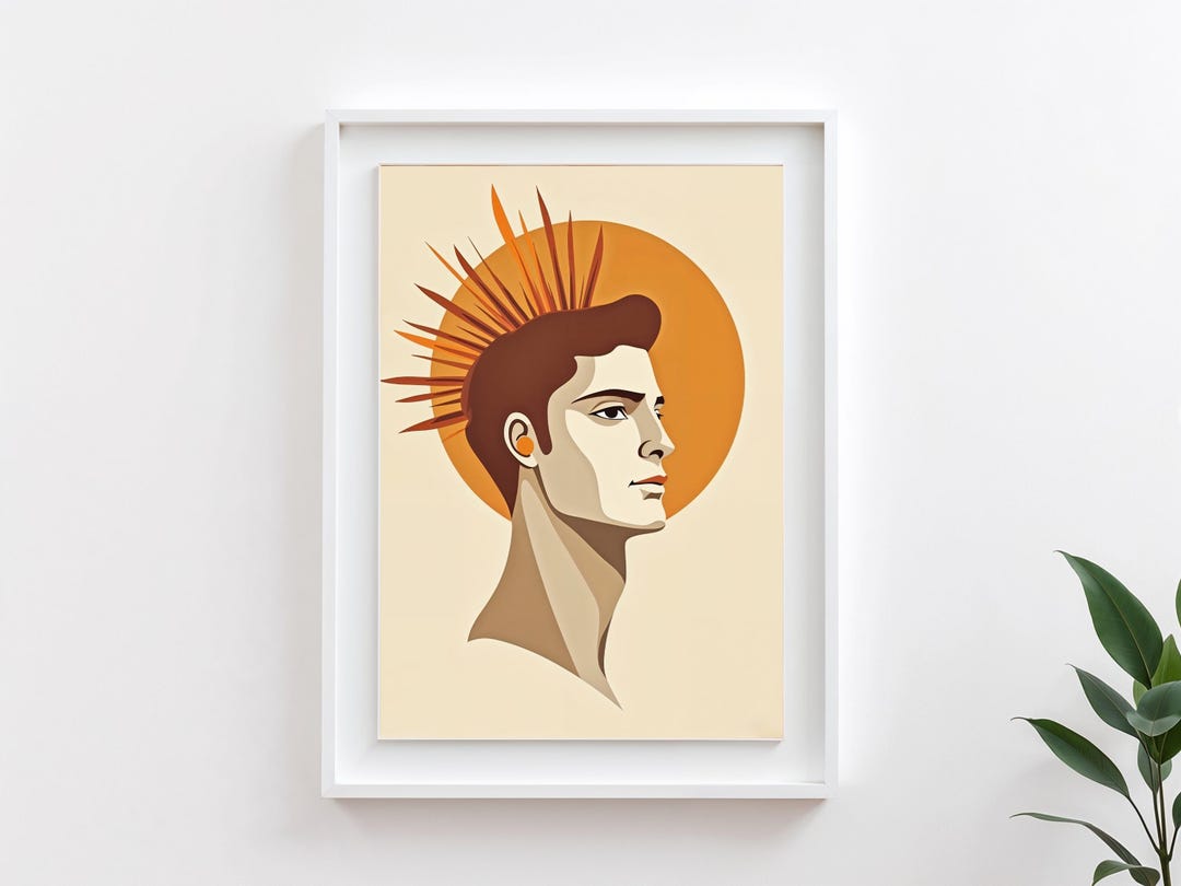 Apollo Art Deco Poster, Minimalist Greek God Print, Sun God Poster ...