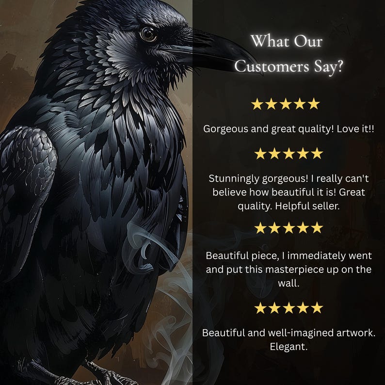 Norse Raven Coffee Poster, Dark Academia Moody Oil Painting Print - Etsy