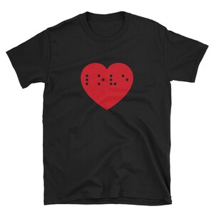 Love Braille Heart Language Blind Shirt Funny Font Gift Visually ...