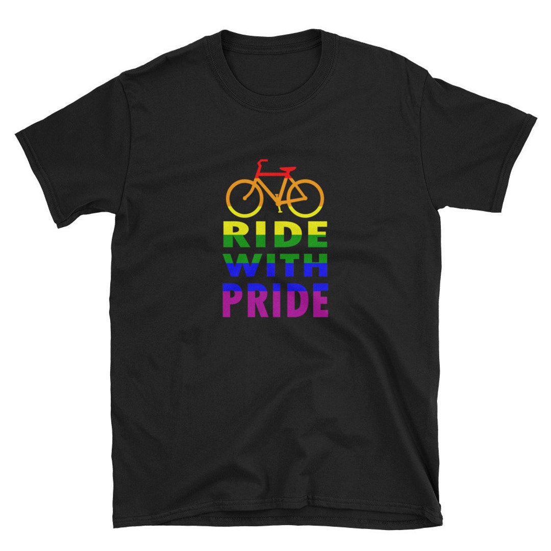 Ride With Pride Rainbow Flag Bike Bicycle Shirt Gay Lesbian - Etsy
