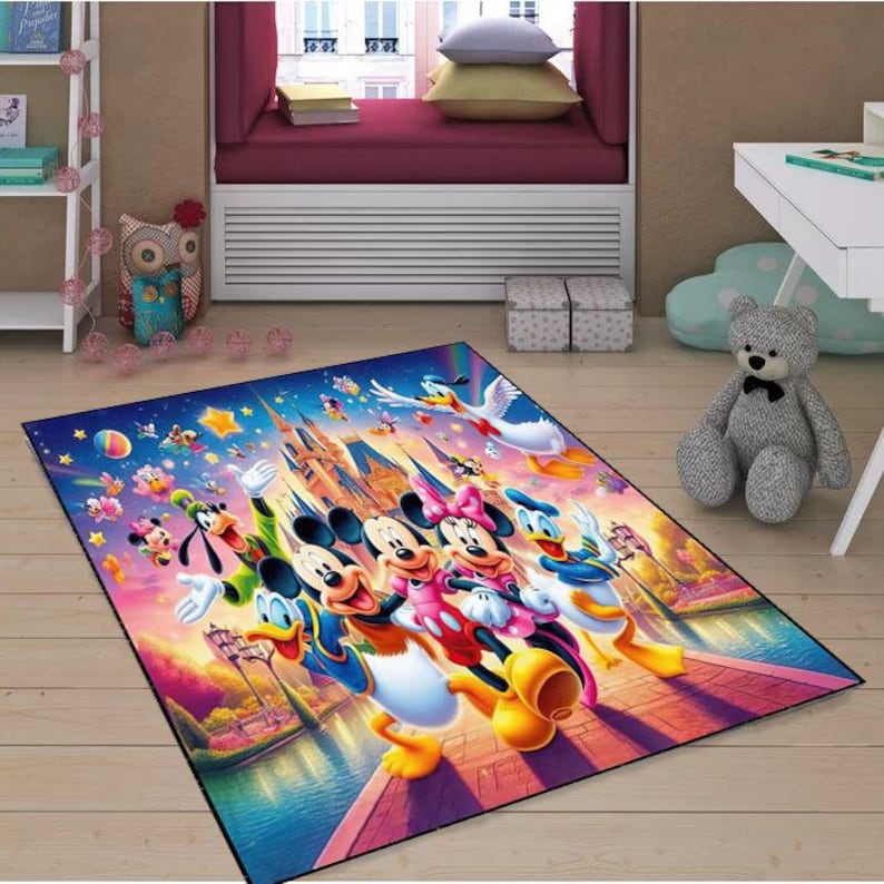 Mickey Mouse 3D Printed Rug, Cartoon Characters, Non-slip - Etsy
