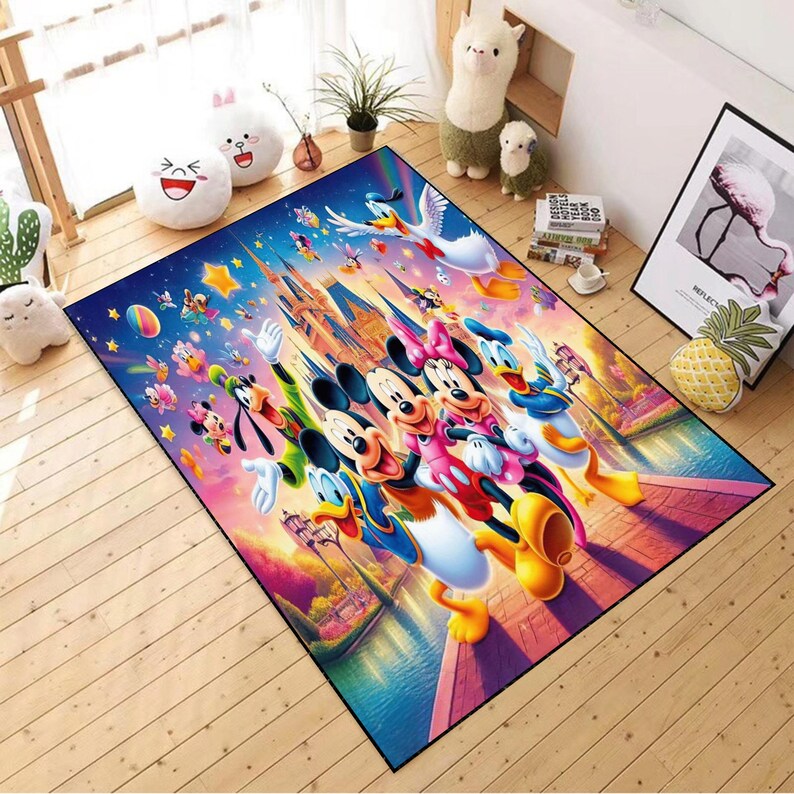 Mickey Mouse 3D Printed Rug, Cartoon Characters, Non-slip - Etsy