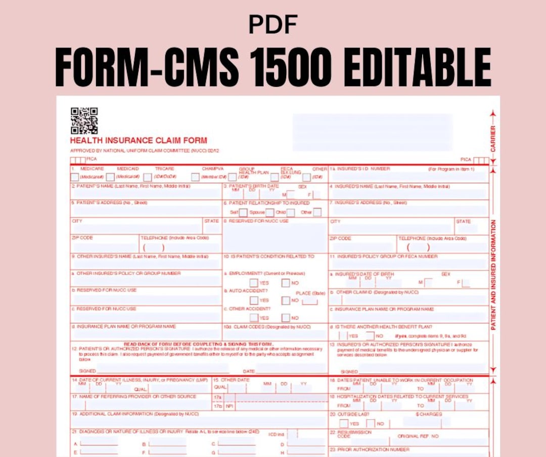 Editable Medical Billing Forms Bundle | CMS-1500, UB-04, ADA Dental ...