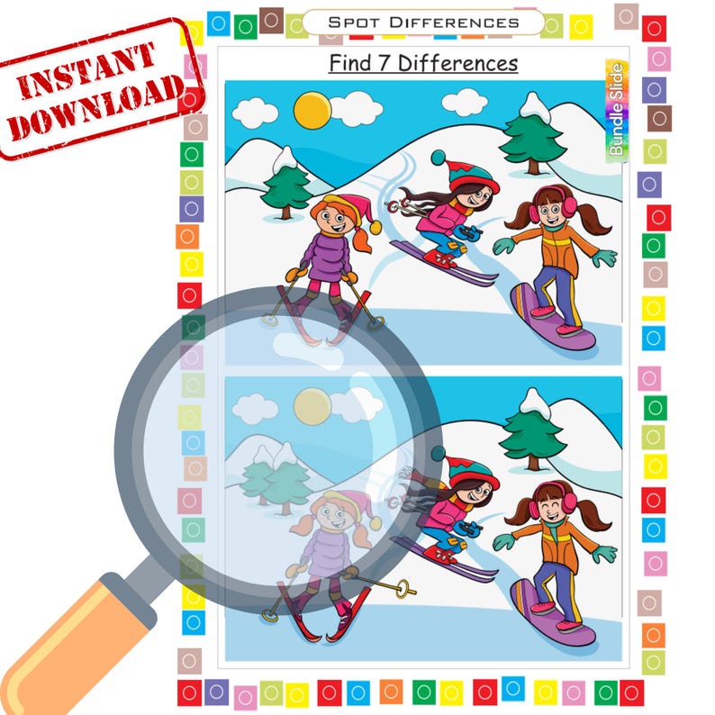 Fun Spot the Difference Activity Sheet for Kids Printable Brain Game ...
