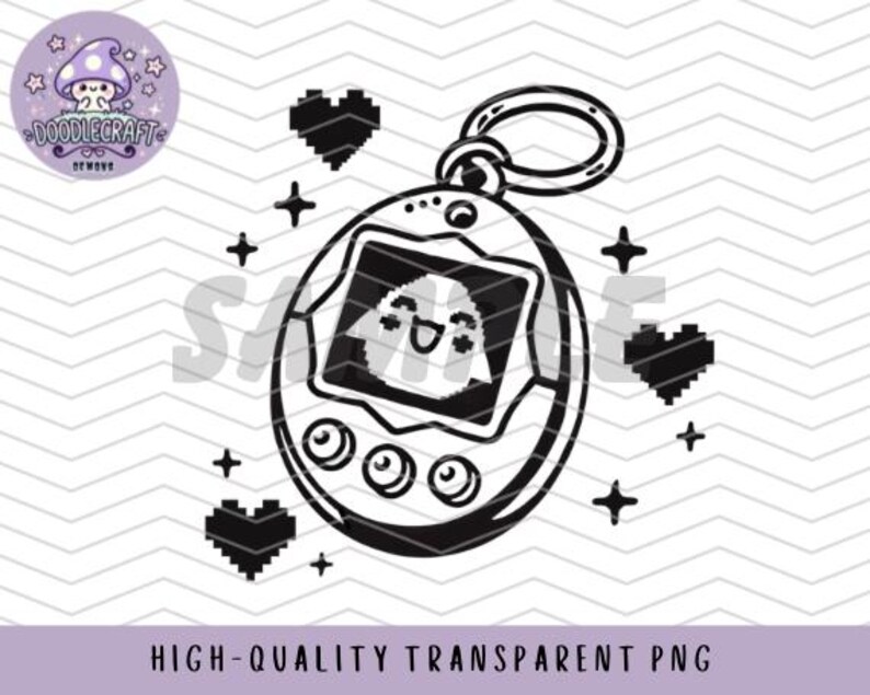 Retro Tamagotchi Kawaii PNG | Digital Pet Keychain SVG | Pixel Art ...