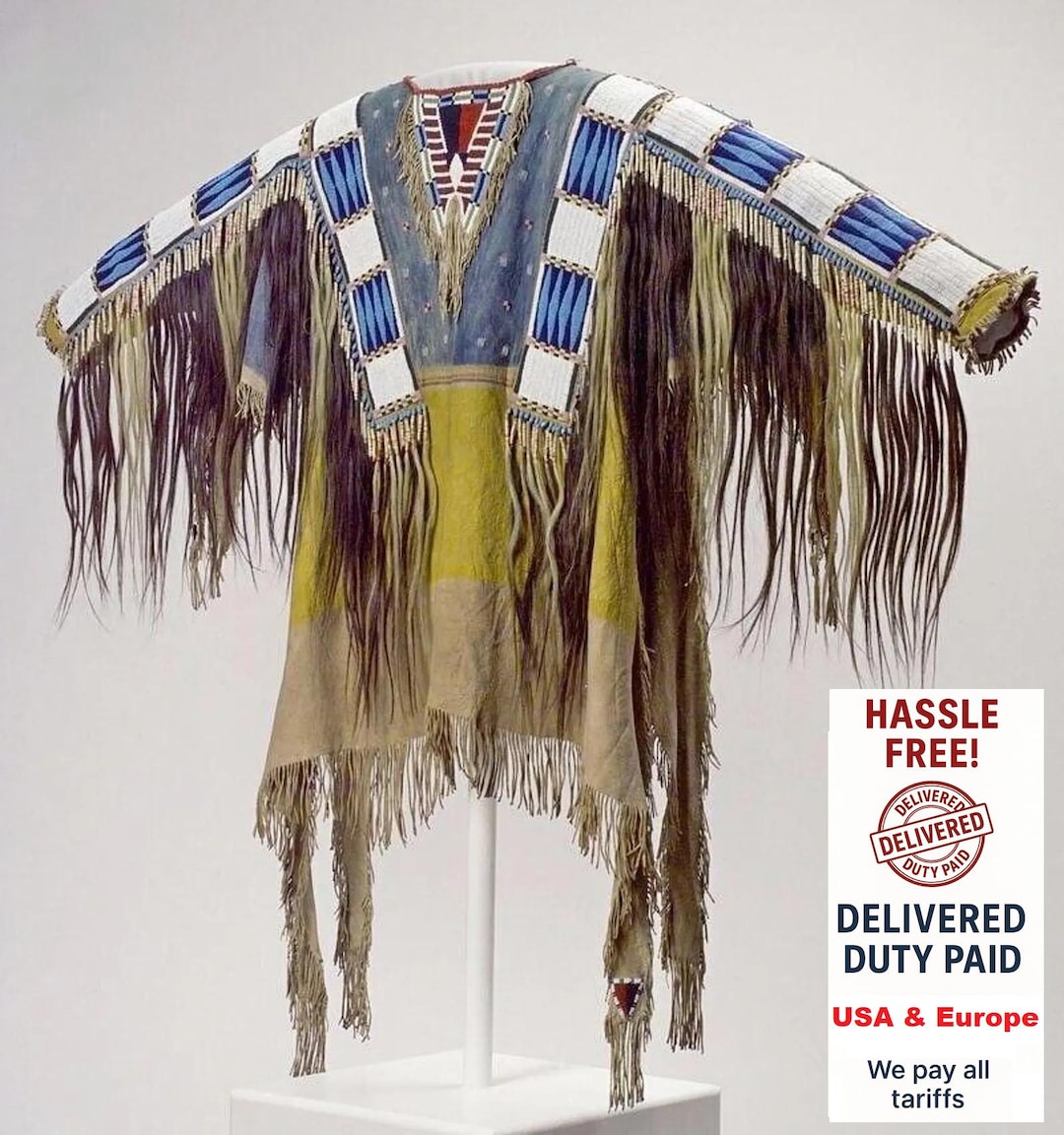 Handmade Suede Leather War Shirt: Beaded Powwow Regalia - Etsy