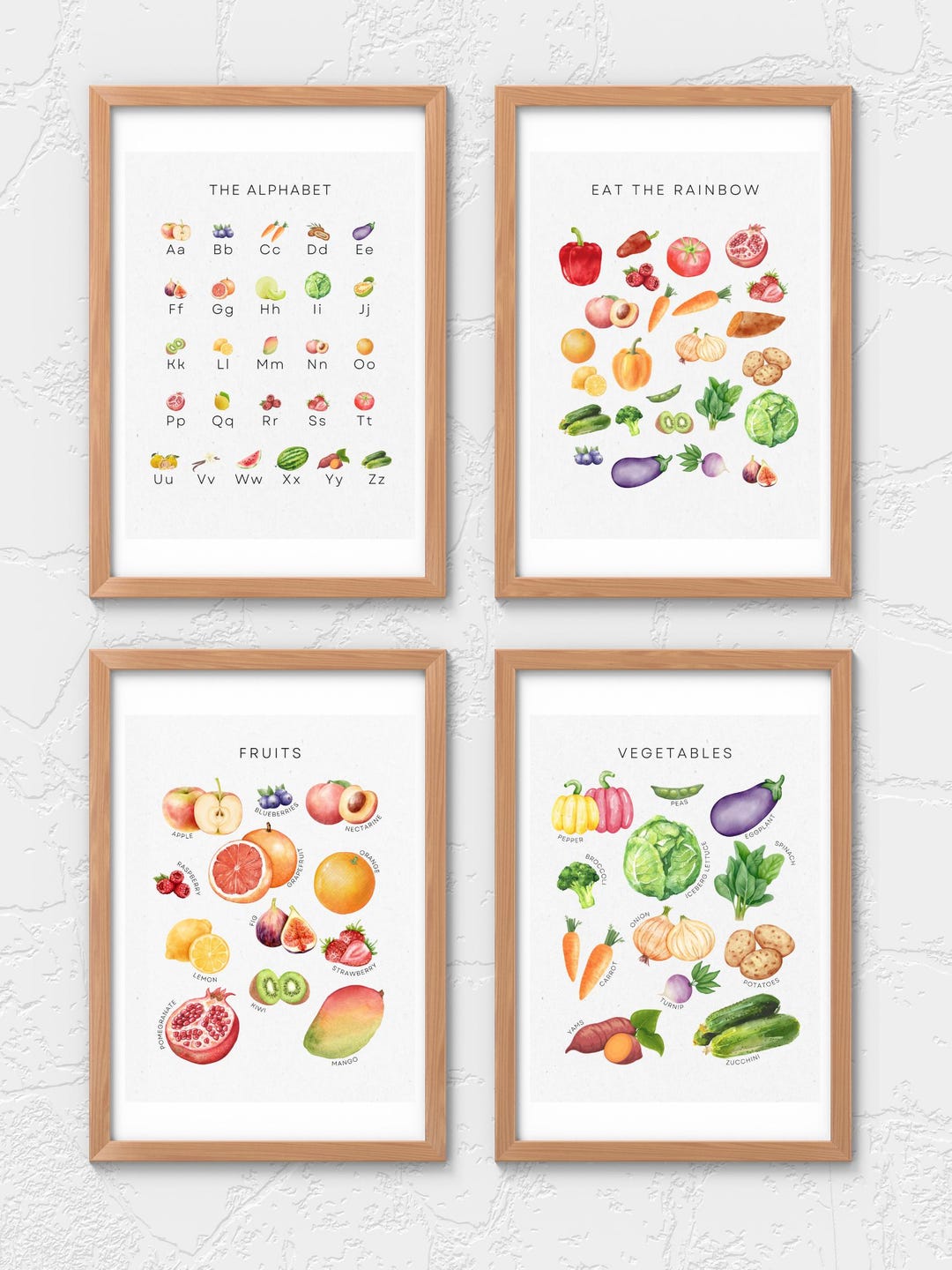 ABC Poster - Produce | Colors | Fruits | Vegetables | Educational Set ...