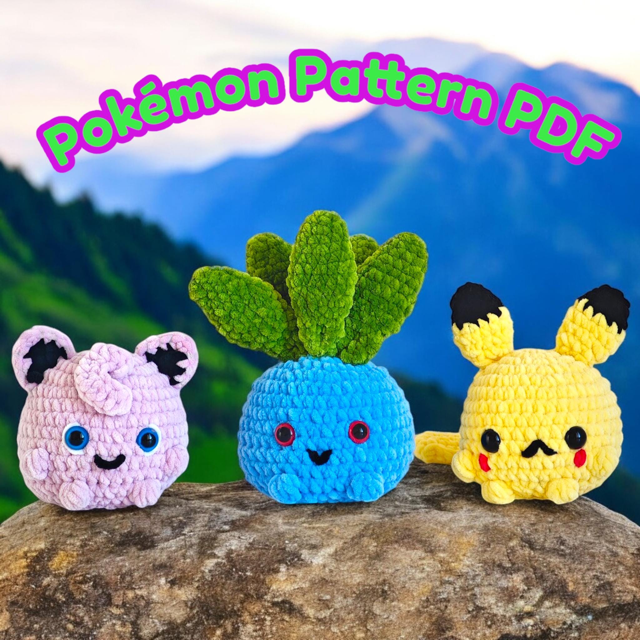 Pokemon Crochet Plushie Pattern, Cute Kawaii Crochet Patterns Bundle ...