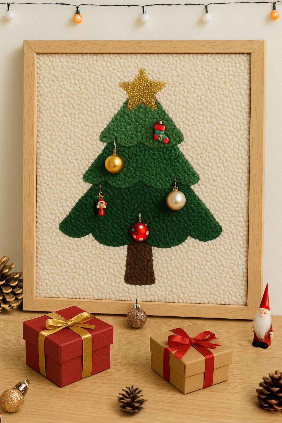 A3 Punch Needle Christmas Tree Template: DIY Ornament Embroidery (PDF ...