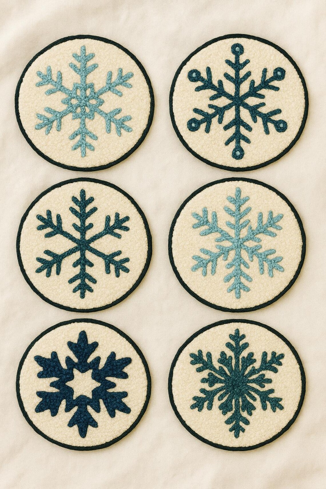 Christmas Punch Needle Coaster Patterns: 54 Embroidery Designs (PDF ...