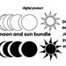 Moon and Sun SVG Files, Vector Files, Outline Svg, Stars Cut File, Cnc ...