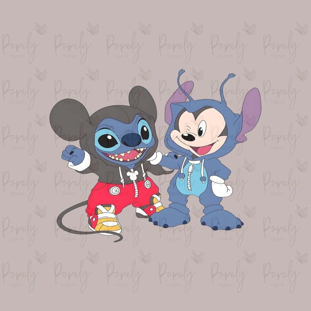 Mickey and Stitch Png, Friend Squad Png, Stitch Png, Mickey Png ...