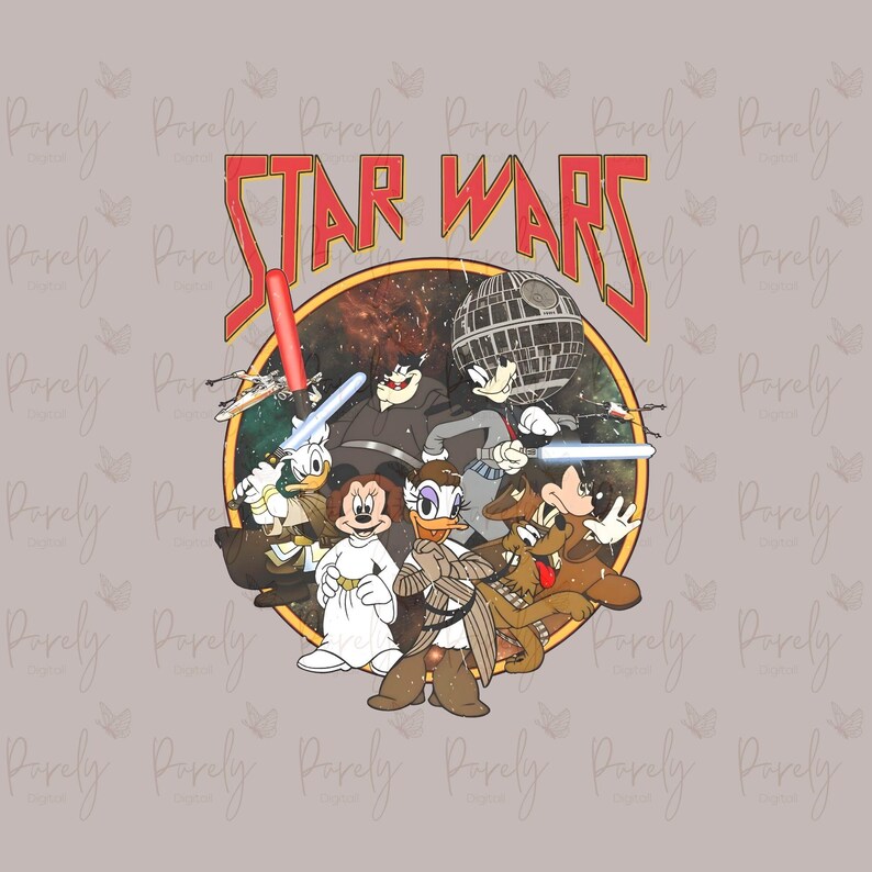 Retro Mickey and Friends Star Wars Day PNG, Star Wars Mickey Mouse ...
