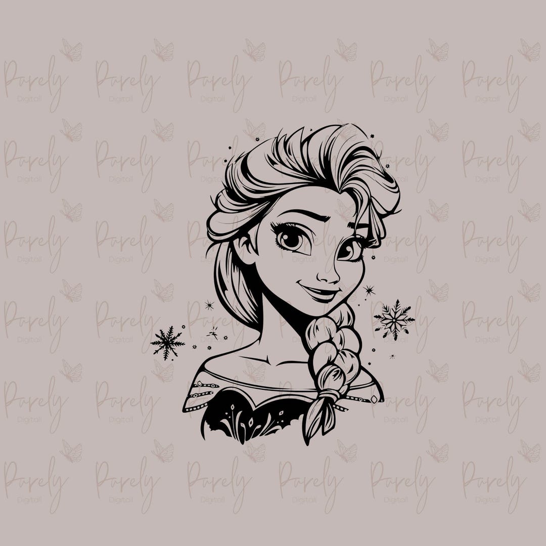 Elsa Svg,elsa Png,elsa Outline Svg, Elsa Frozen Svg, Princess Svg ...