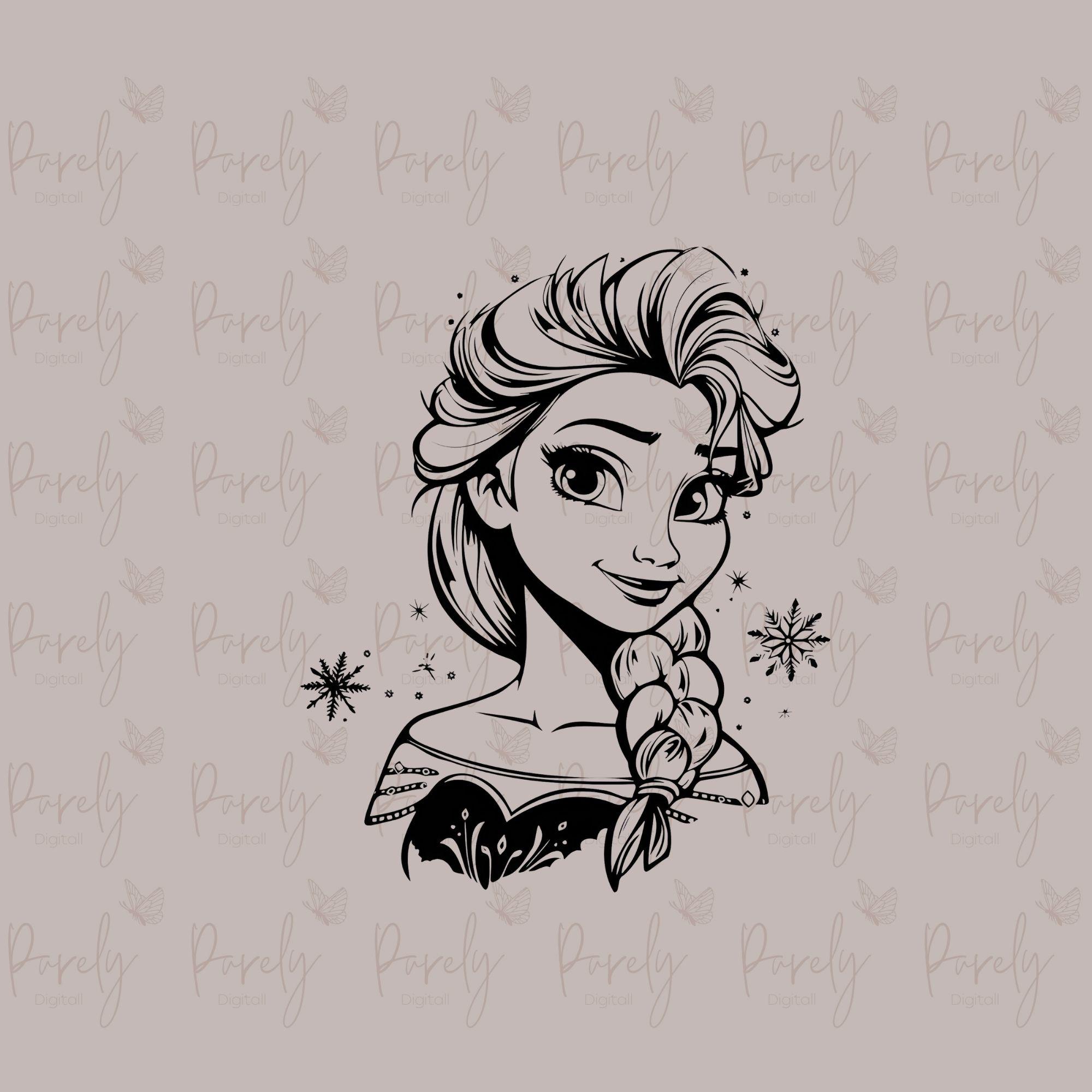 Elsa Svg,elsa Png,elsa Outline Svg, Elsa Frozen Svg, Princess Svg ...