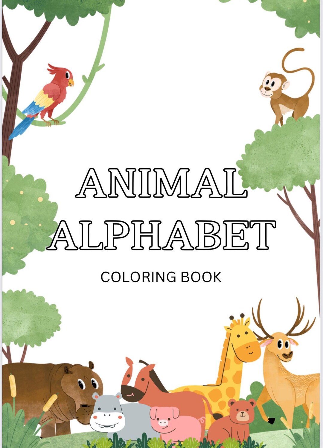 Alphabet Animal Coloring Book - Etsy