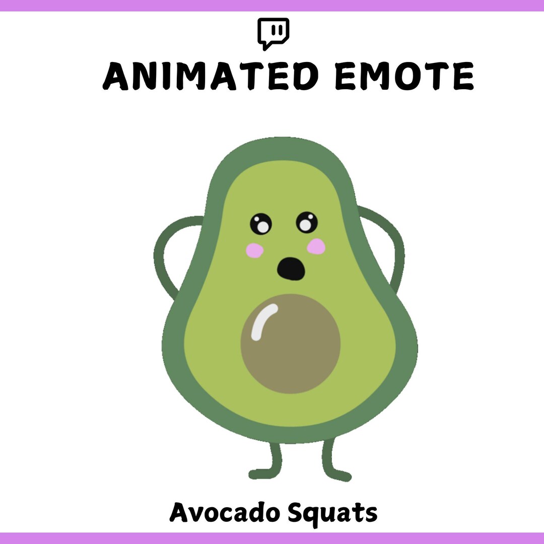 Animated Emote, Cute Exercising Avocado Emote for Streamers and ...