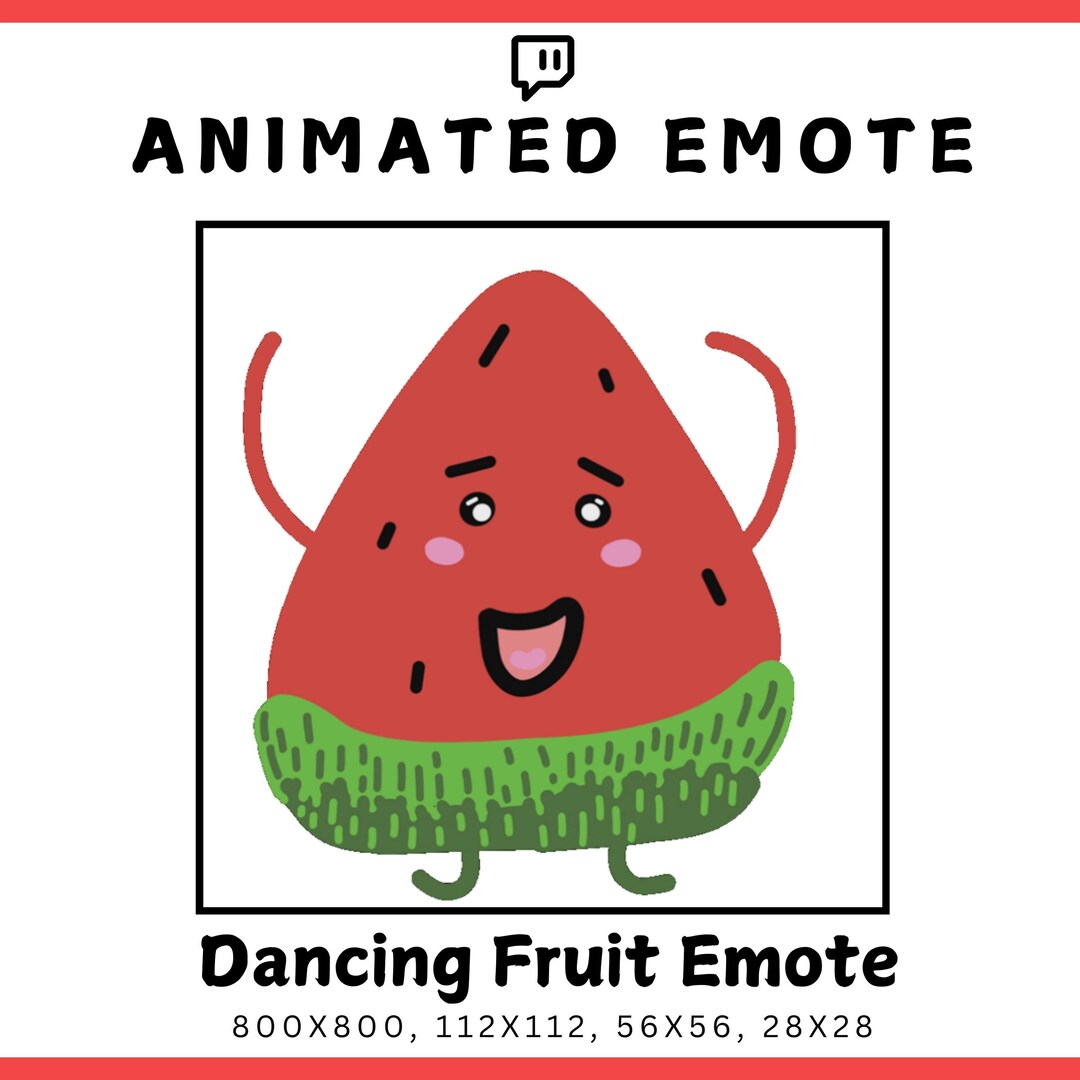 Animated Twitch Emote, Cute Emote for Streamers, Dancing Fruit Emote ...
