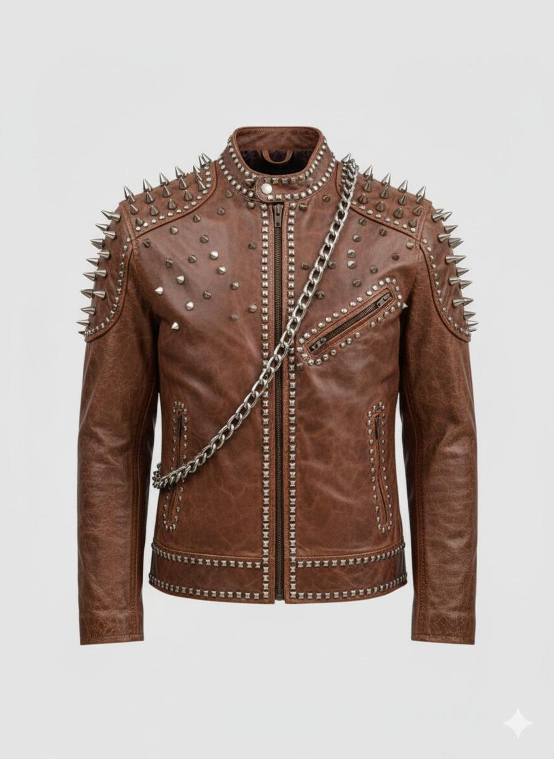 Studded Leather Punk Jacket , Men's Rebellious Biker Style - Etsy
